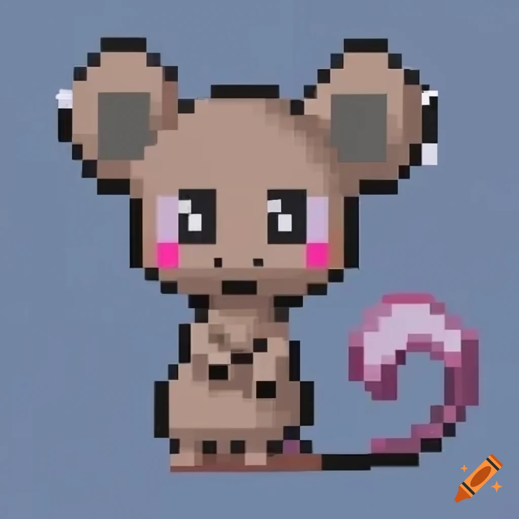 Pixel art chibi mouse on Craiyon
