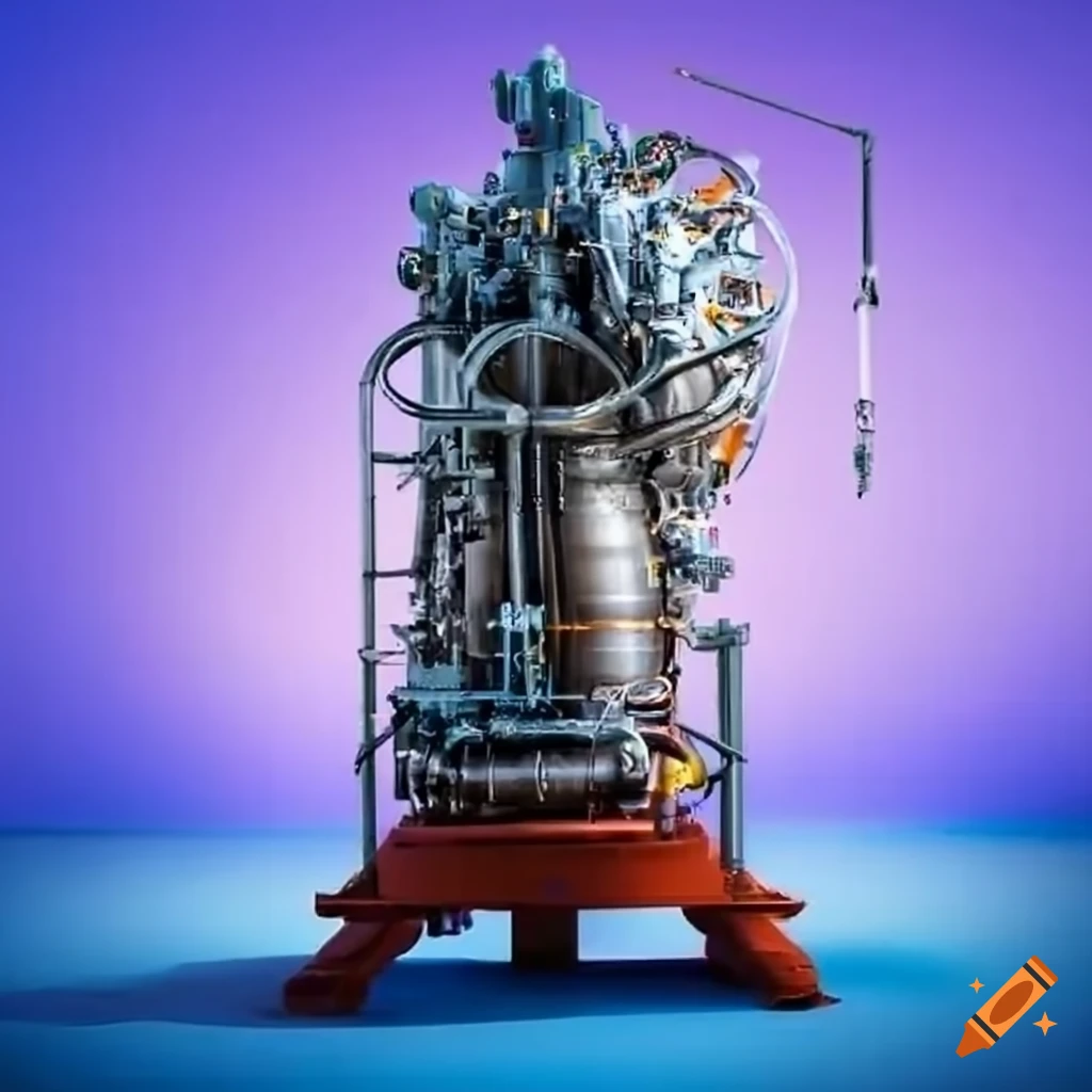 Rocket engine on a test stand on Craiyon