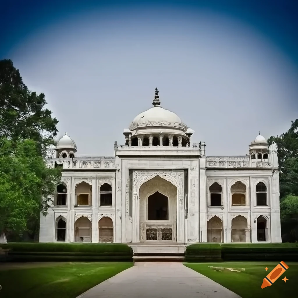 Frontal elevation of mughal mahal white house whitemarsh lynnewood ...