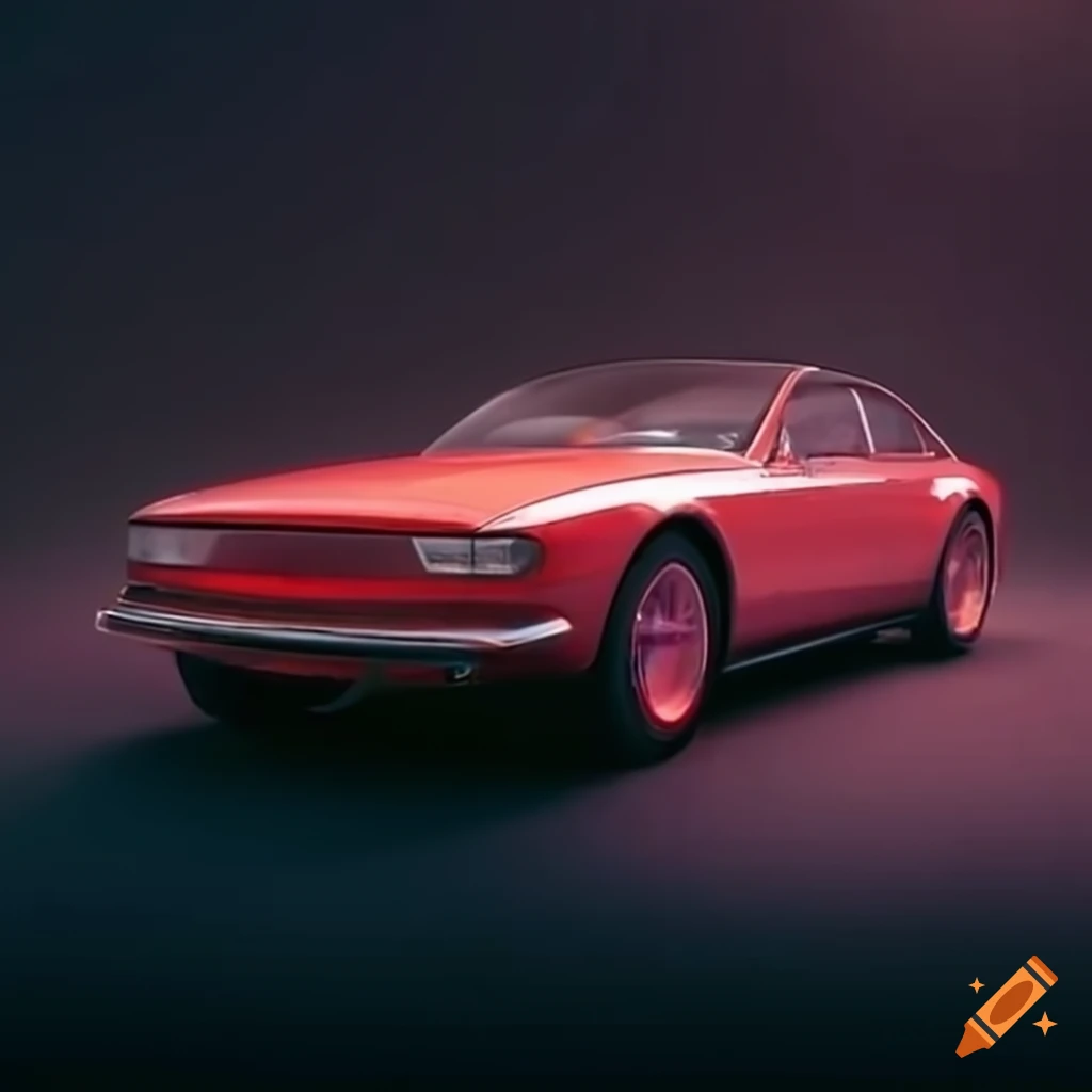 Sleek Tesla Model S with a nostalgic 1970's aesthetic on Craiyon