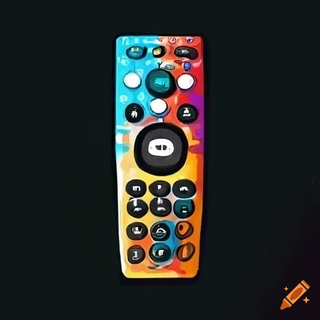 Ergonomically designed sketch of a TV remote control on Craiyon