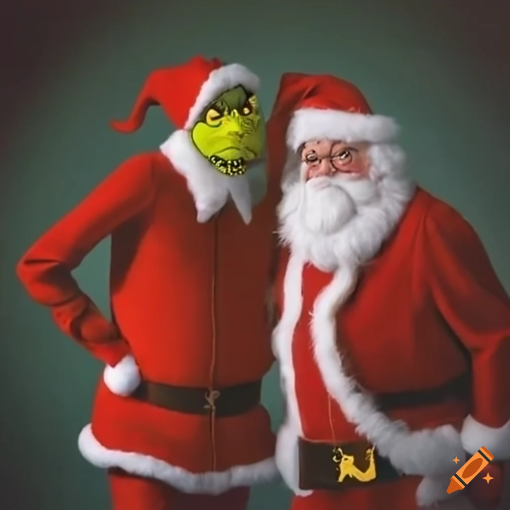 Image of the grinch and santa claus on Craiyon