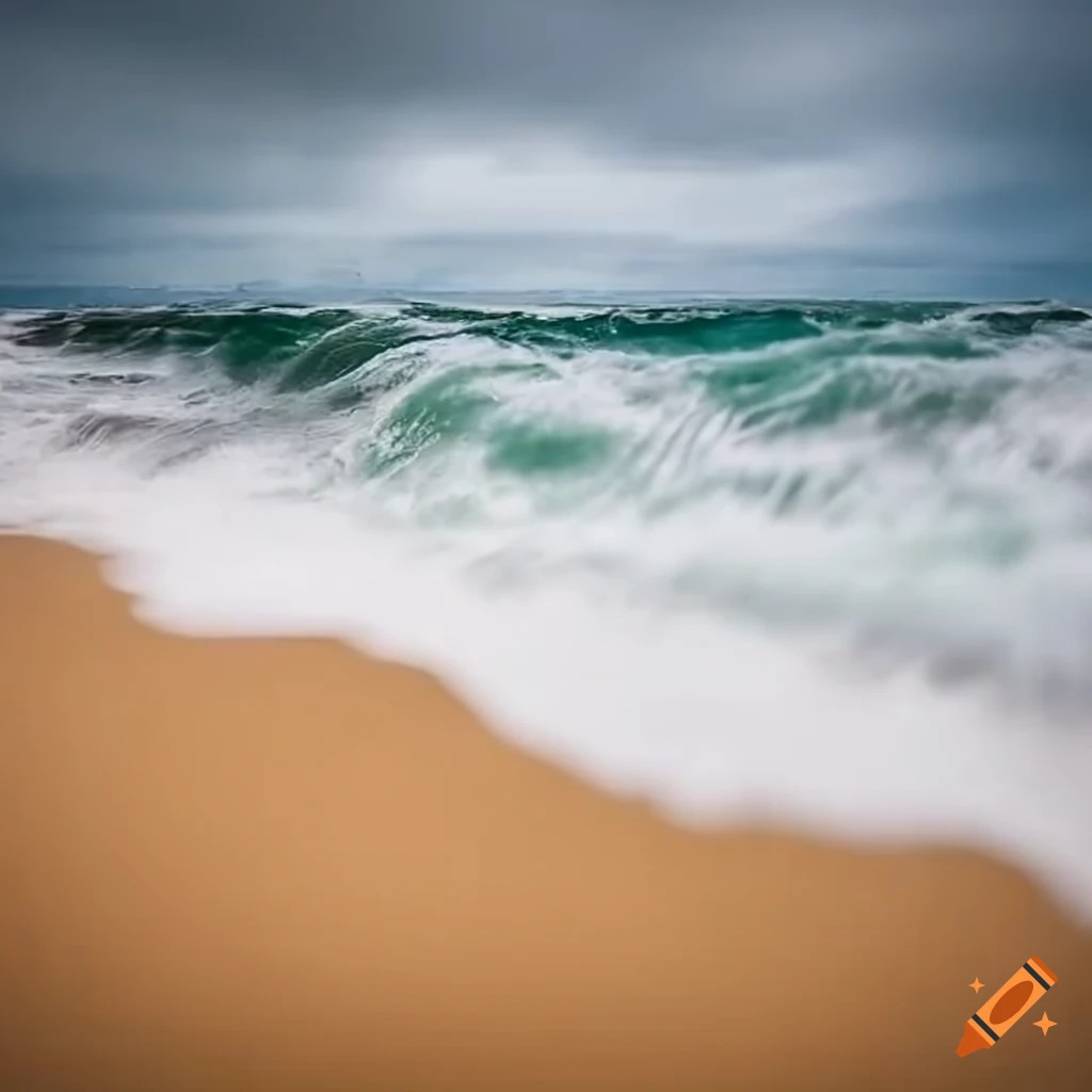 Ocean waves crashing on the beach