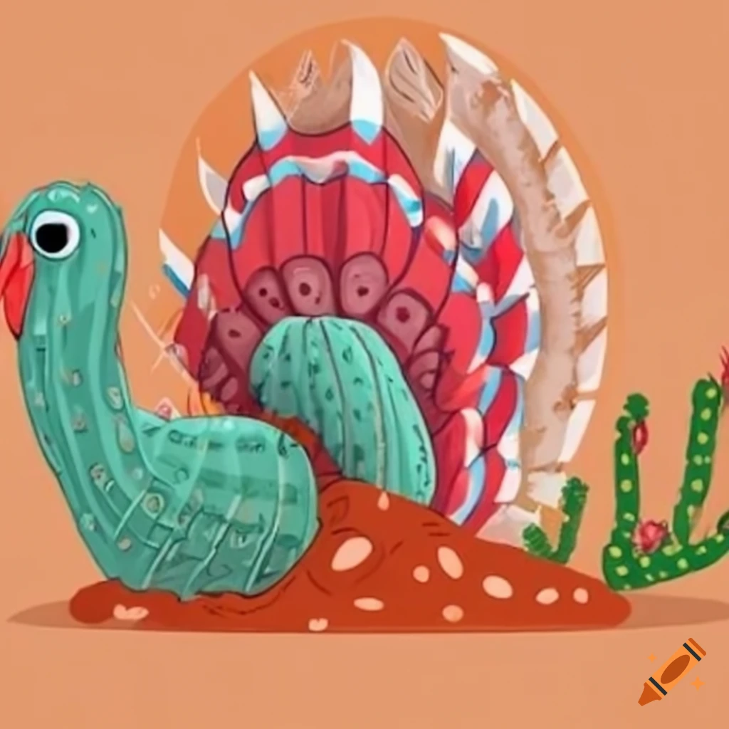 Artwork of a fusion between turkey and cactus