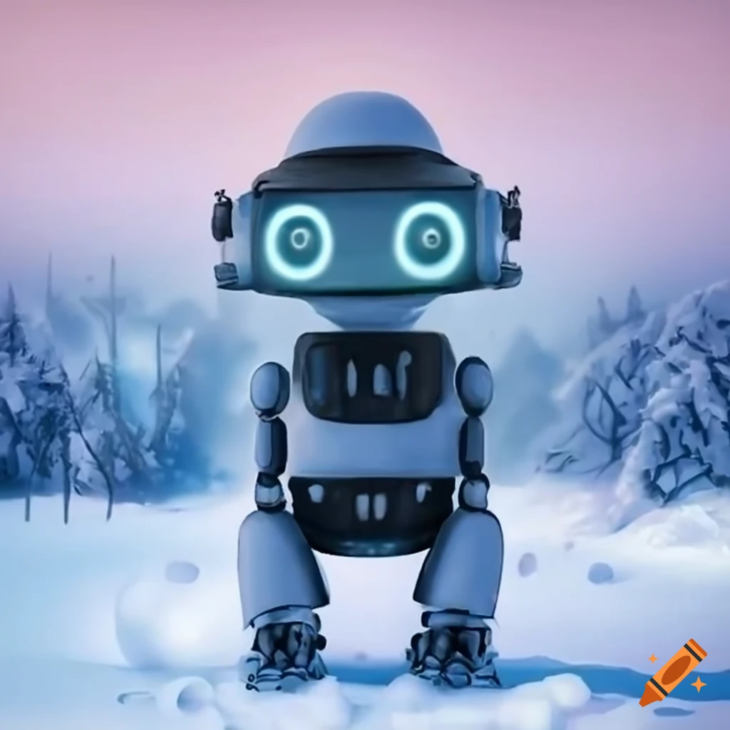 Friendly robot shooting new year rockets in the sky on Craiyon