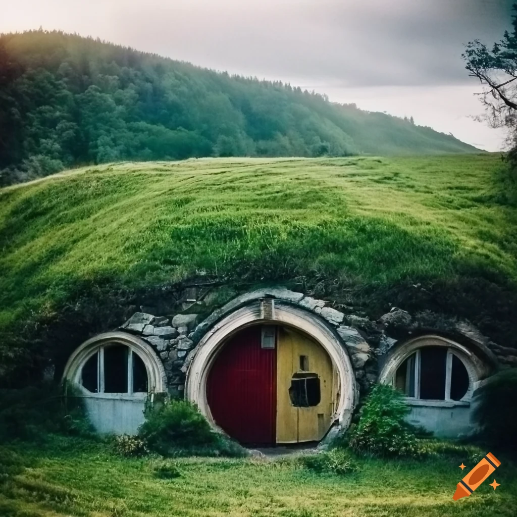 Analog photo of a realistic hobbit house on Craiyon