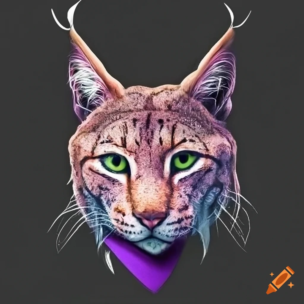Lynx wearing an asexual pride flag bandana on Craiyon