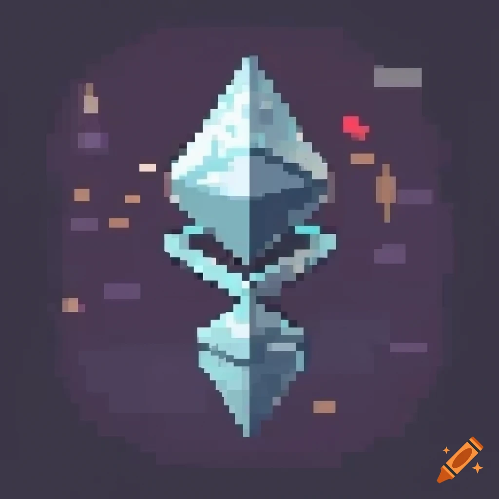 Isometric pixel art of Ethereum logo on Craiyon