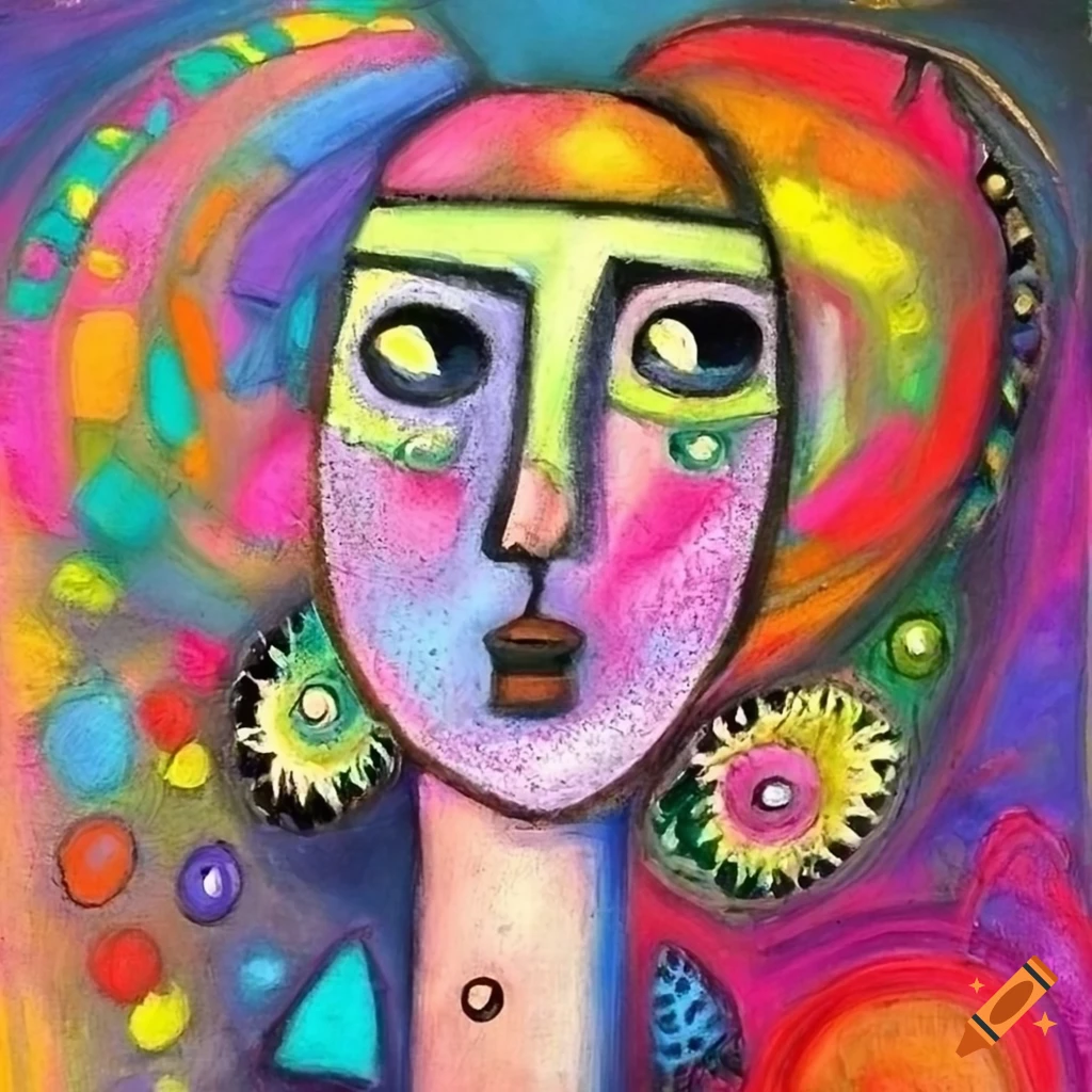 Flat drawing portrait by alfred pellan with surreal motifs and ...