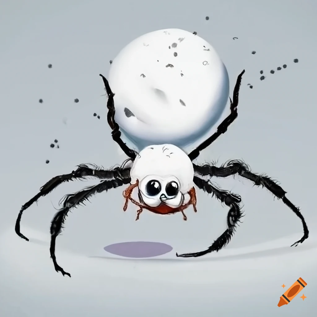 White cartoon spider illustration