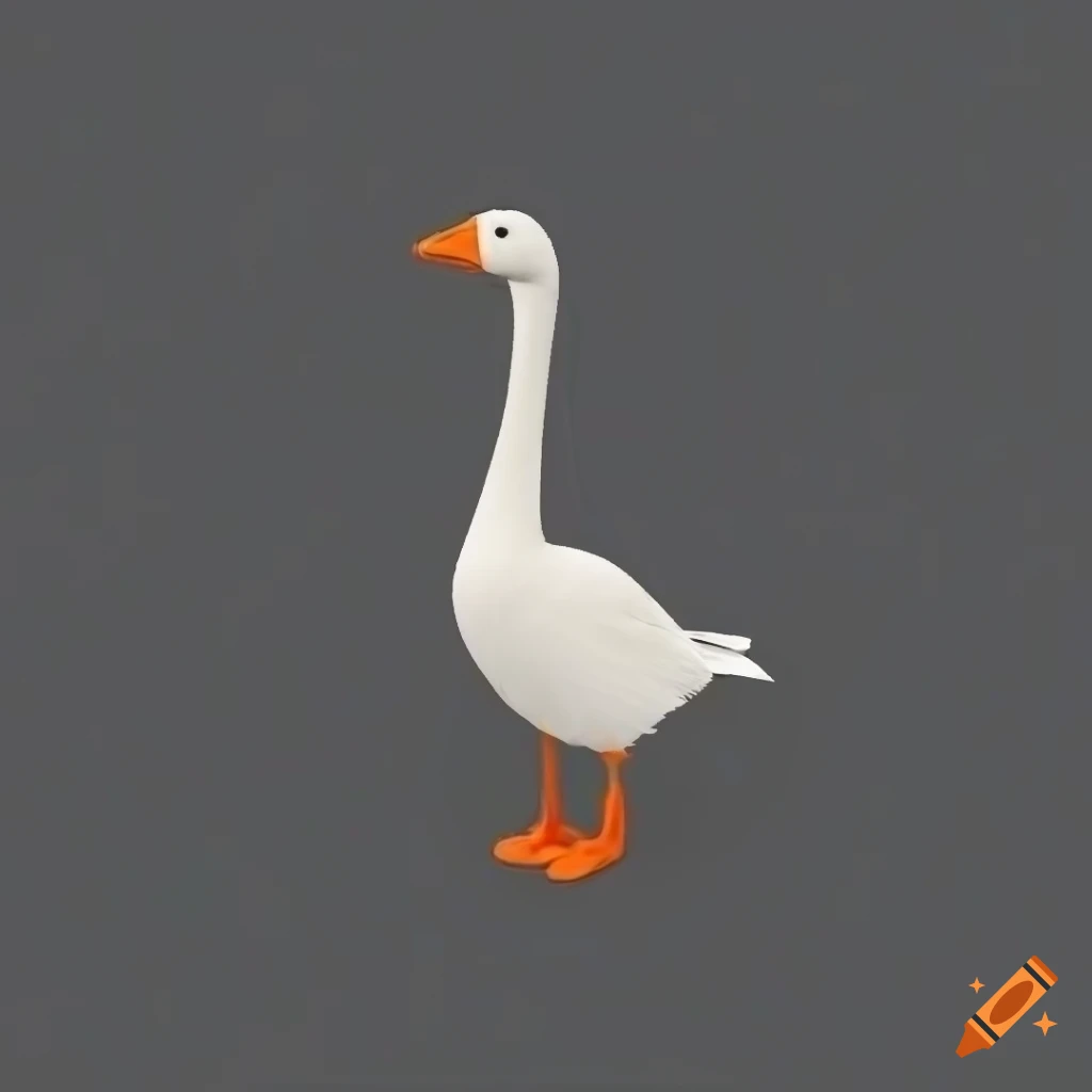 3D rendering of an untitled goose character on Craiyon