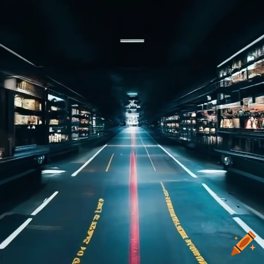 Massive store with car lanes inside on Craiyon