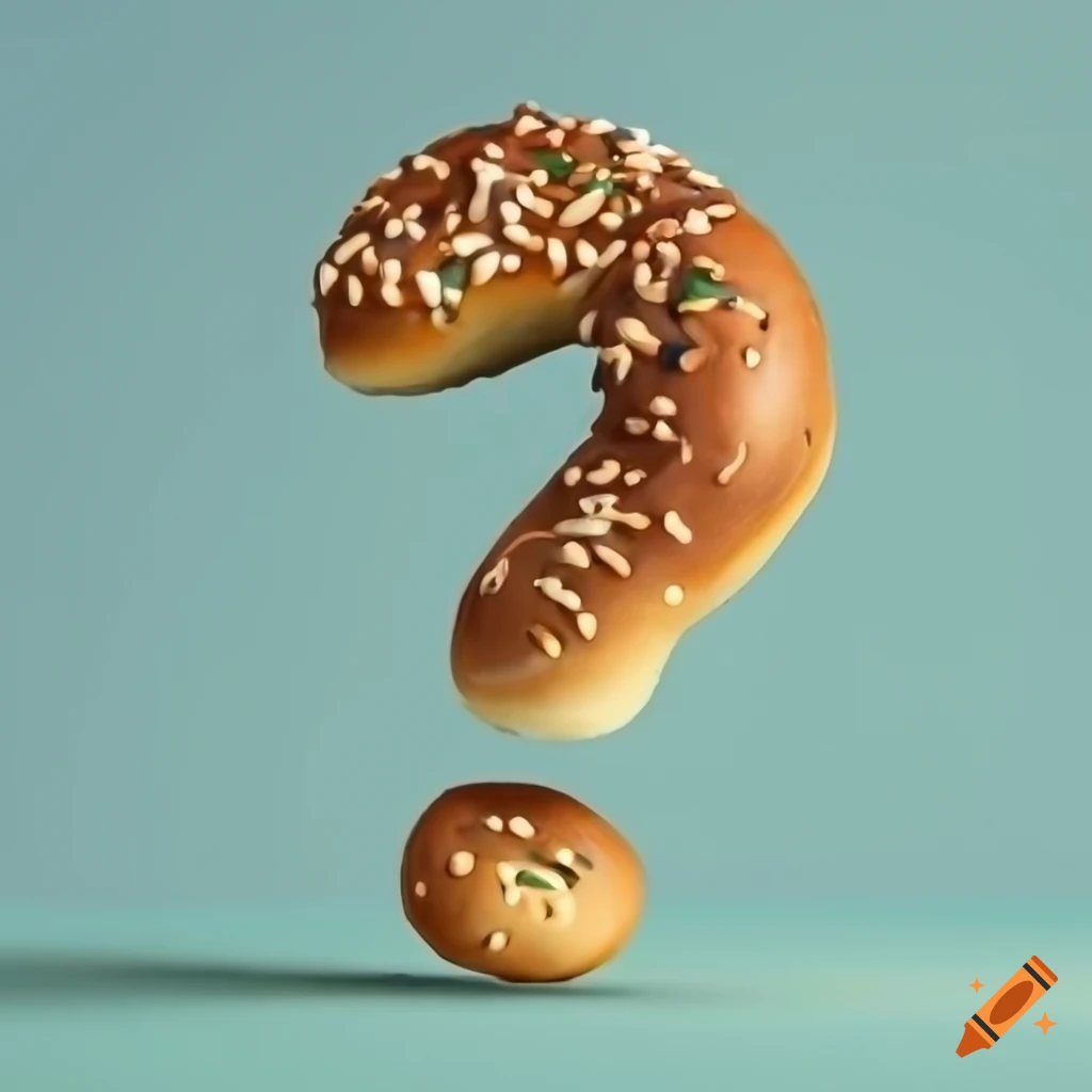 Bagel with a question mark symbol on Craiyon
