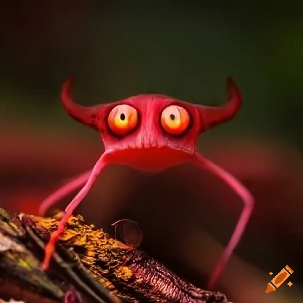 Picture of a mysterious creature with red eyes on Craiyon