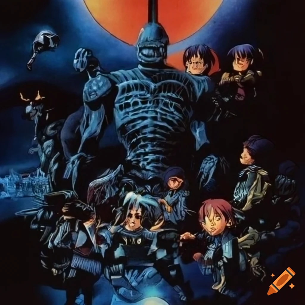Poster of aliens (1986) anime movie on Craiyon