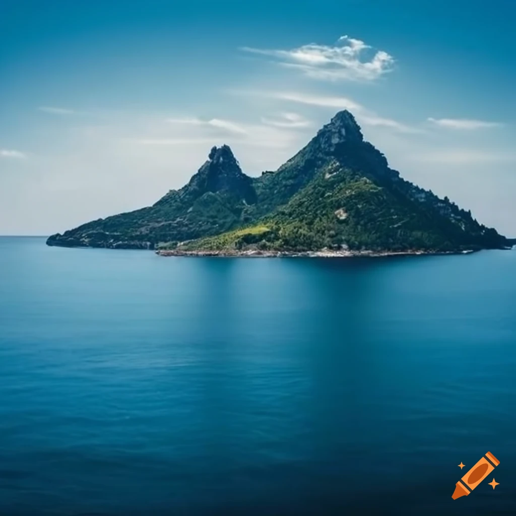 Black sea island with two mountains on Craiyon