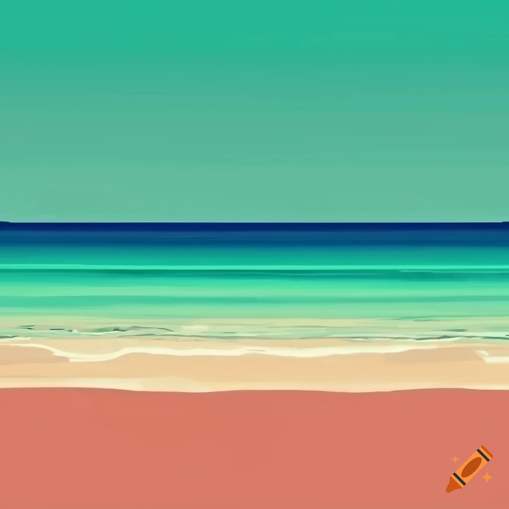 Retro minimalist beach and sky design