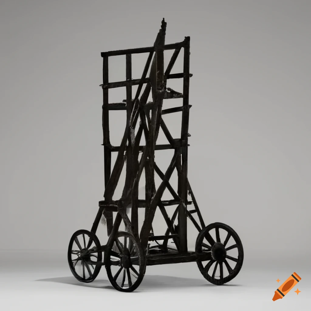 Sculpture of an ancient war cart with metal warriors on Craiyon