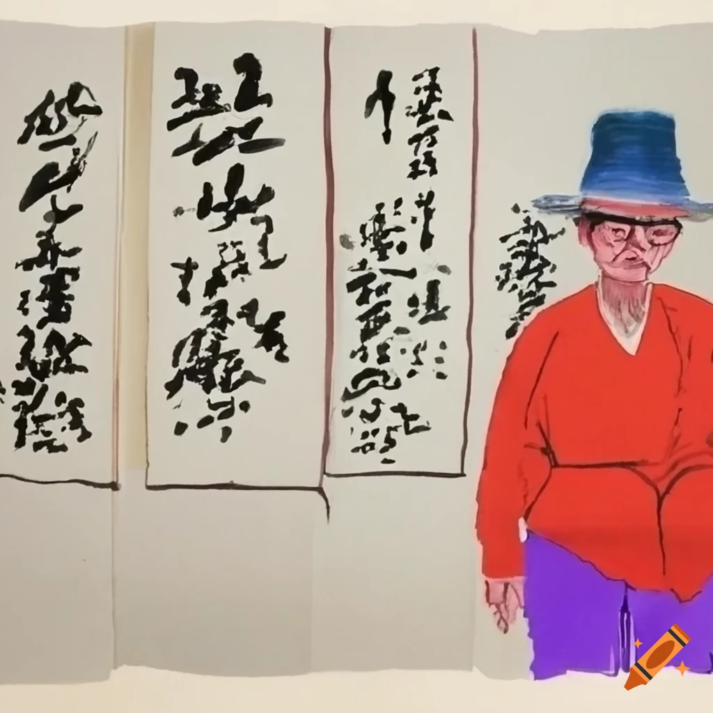 Chinese ink painting influenced by david hockney on Craiyon