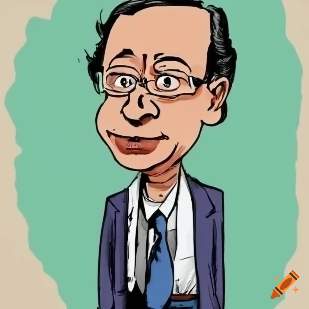 Cartoon drawing of Gustavo Petro Urrego on Craiyon