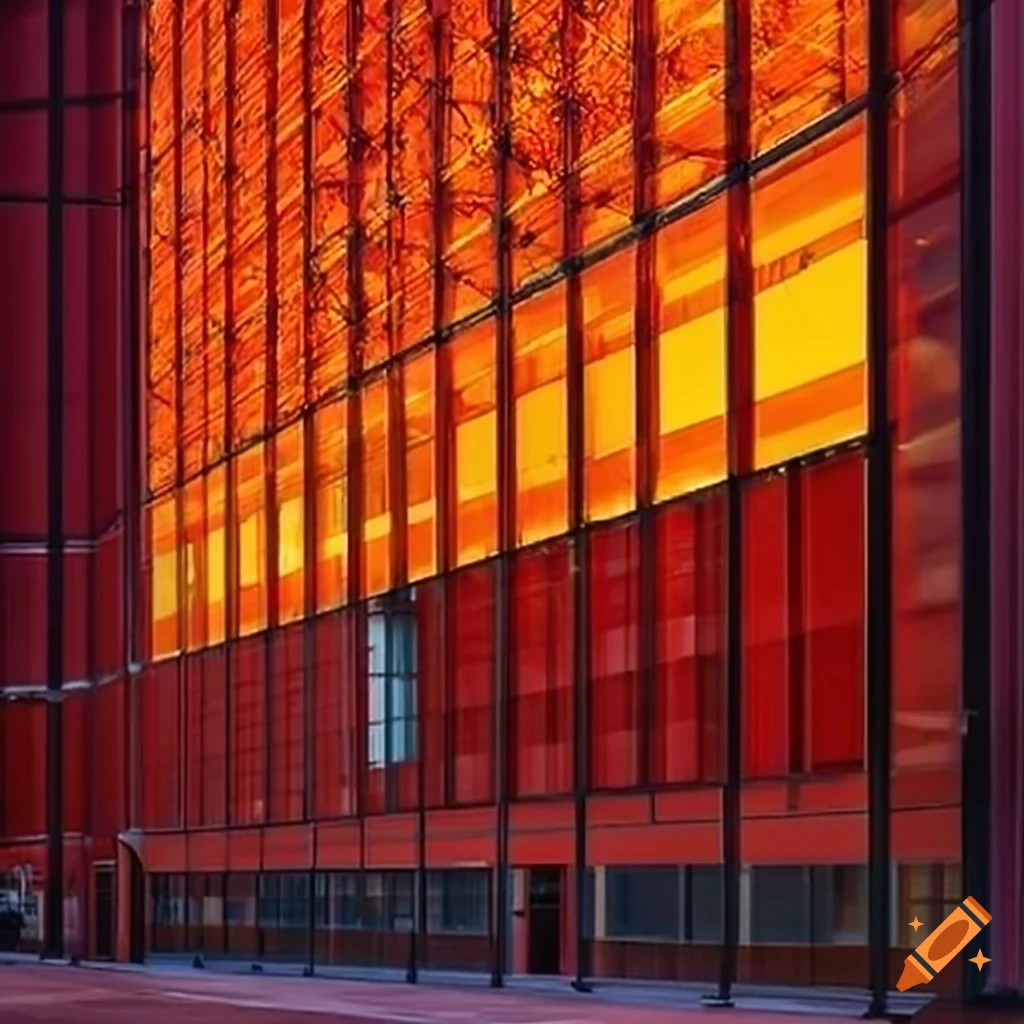 Red and yellow glass architecture