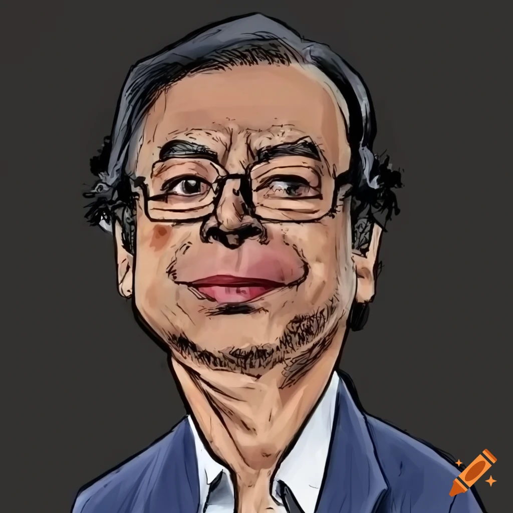 Cel-shaded comic illustration of Gustavo Petro Urrego on Craiyon