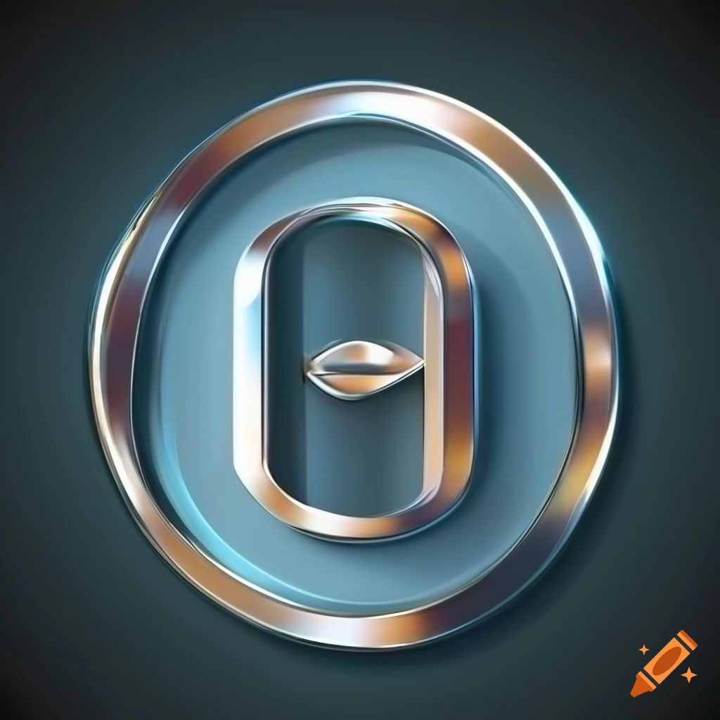 Shiny metal logo with 'p & d' letters in 3d style on Craiyon