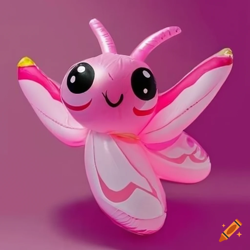 Pink inflatable moth toy on Craiyon