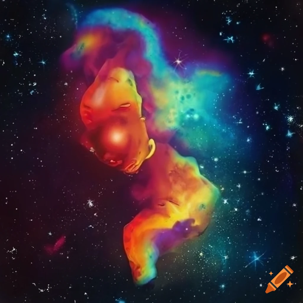 Cosmic-themed rap album cover on Craiyon