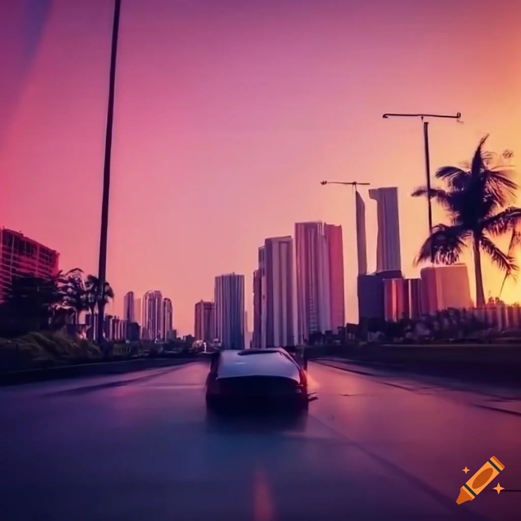 Gta 5 loading screen landscape with miami on Craiyon