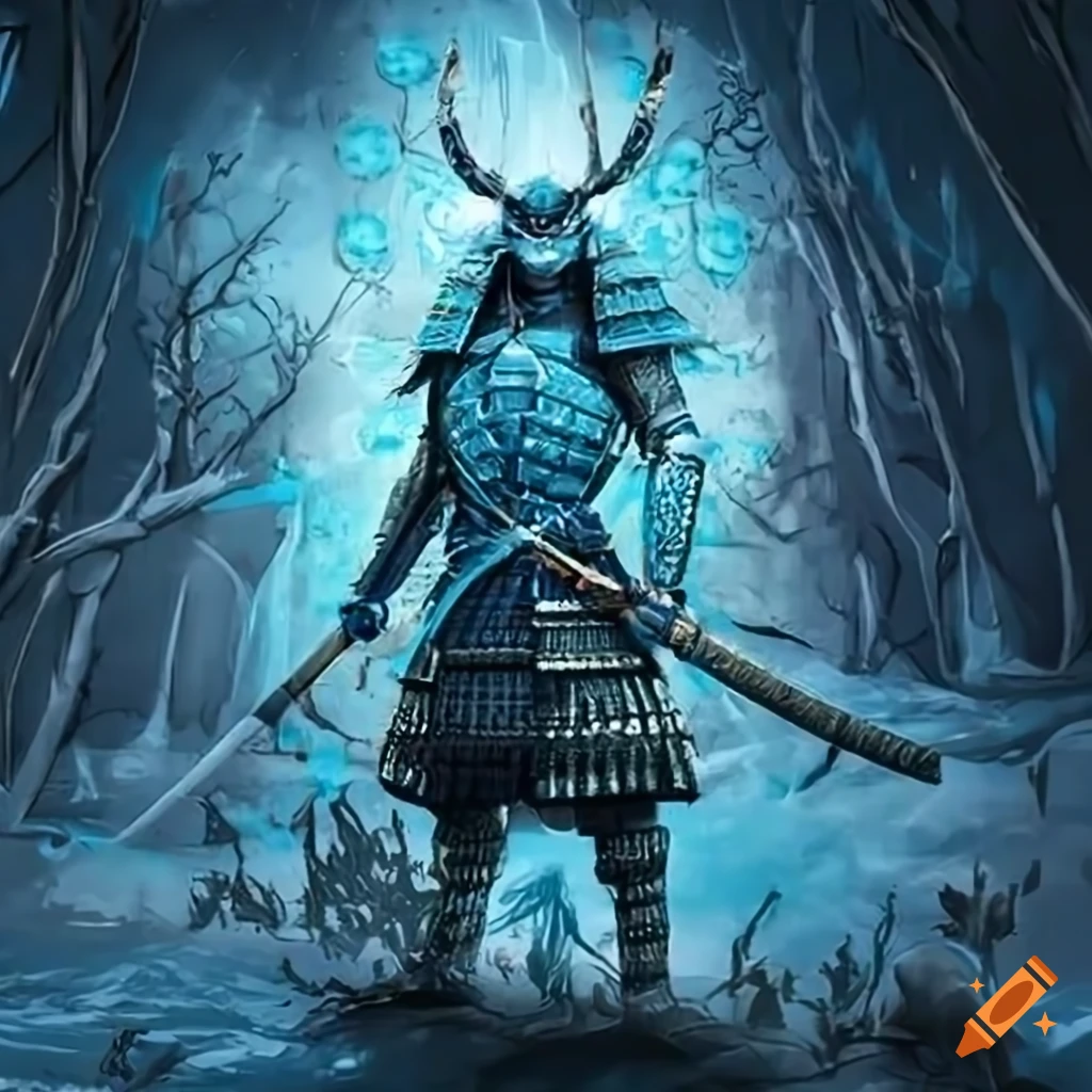 Image of a frost samurai artwork on Craiyon