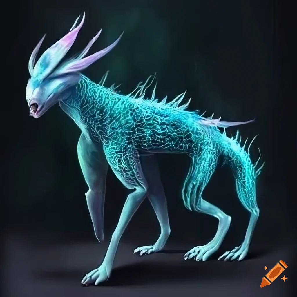 A mesmerizing creature illuminated by its own light on Craiyon