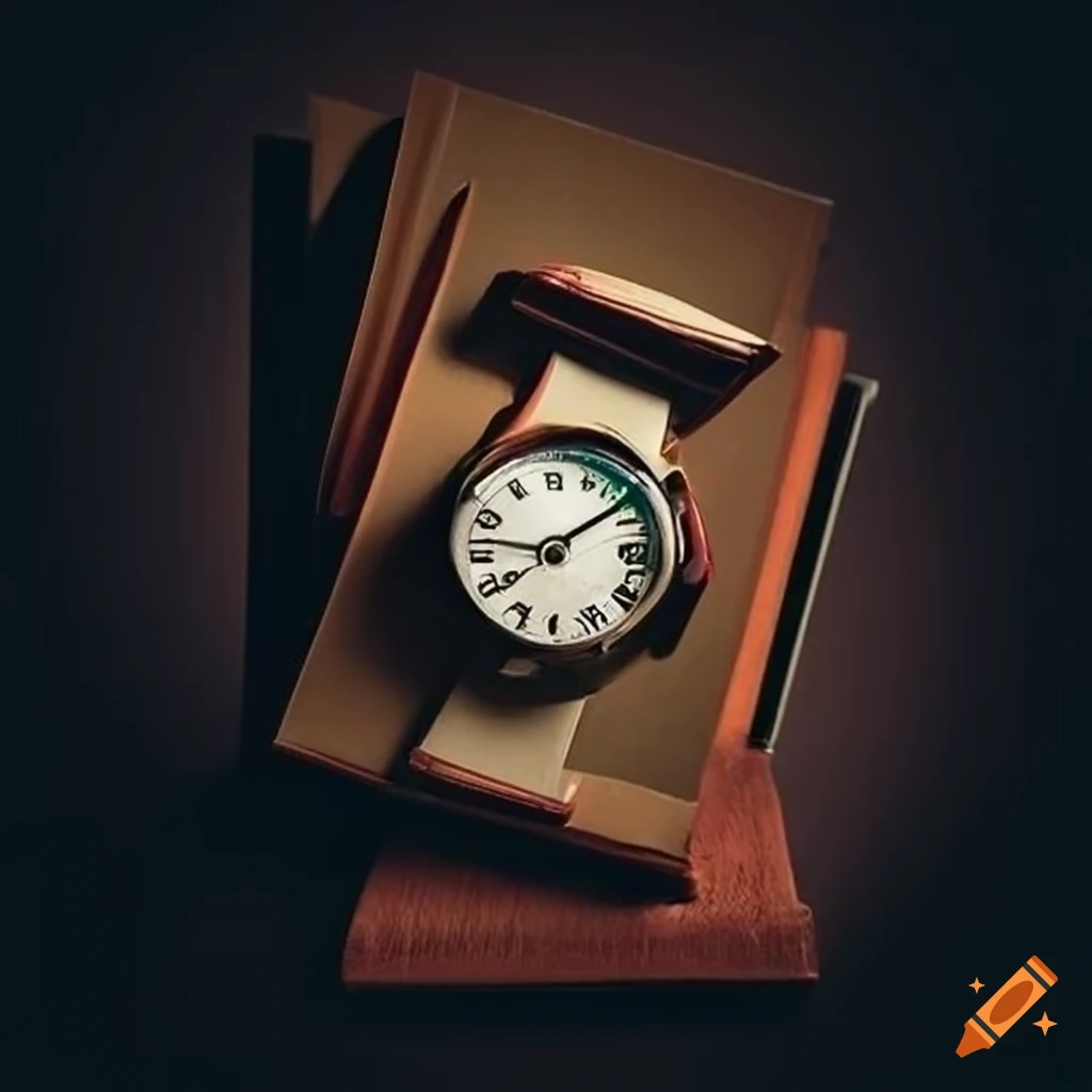 Stack of books with a watch on top