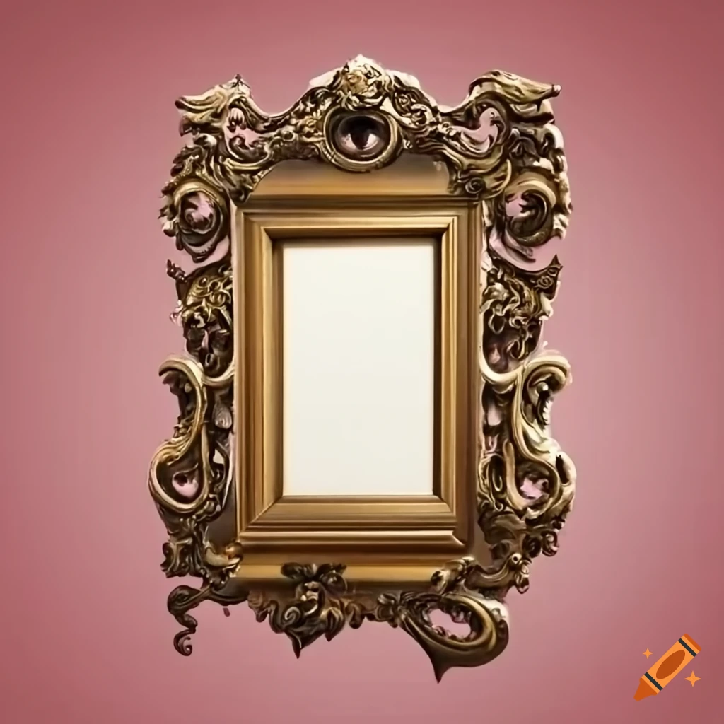 Ornate victorian picture frame on Craiyon