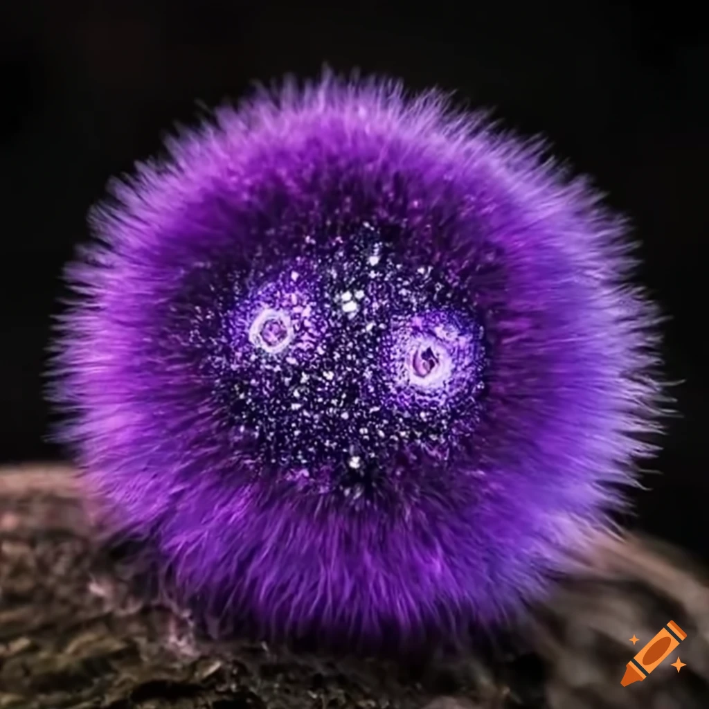 Adorable purple cosmic creature with large eyes