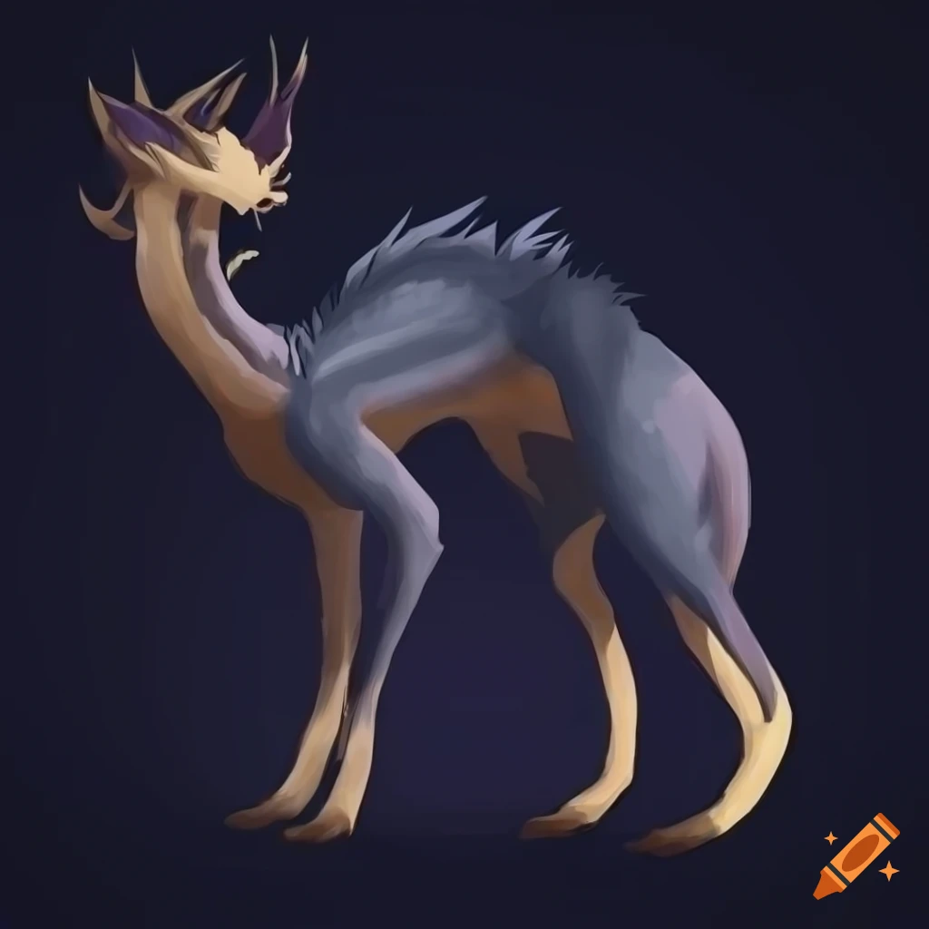 Elegant and graceful mythical quadrupedal creature with kind eyes and a long tail on Craiyon