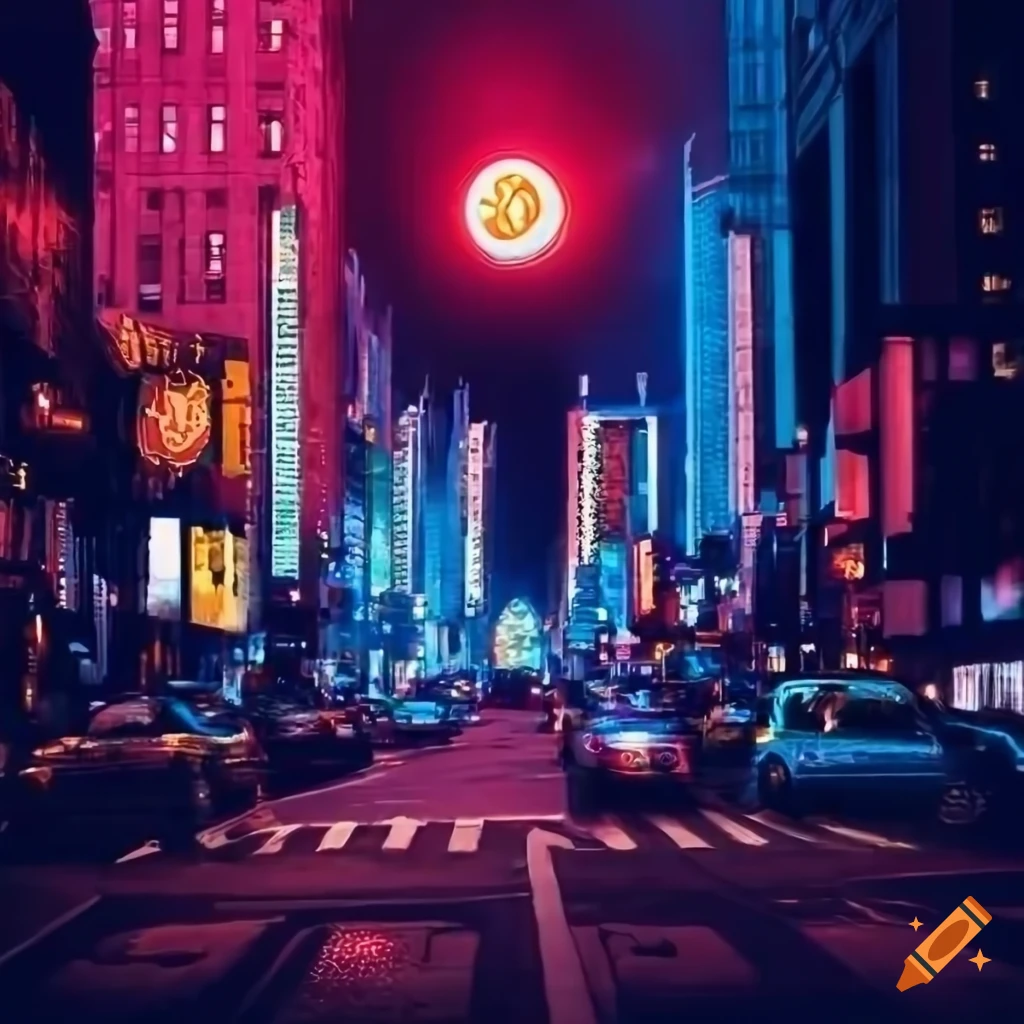 Neon lights in new york city with chinese neighborhood on Craiyon