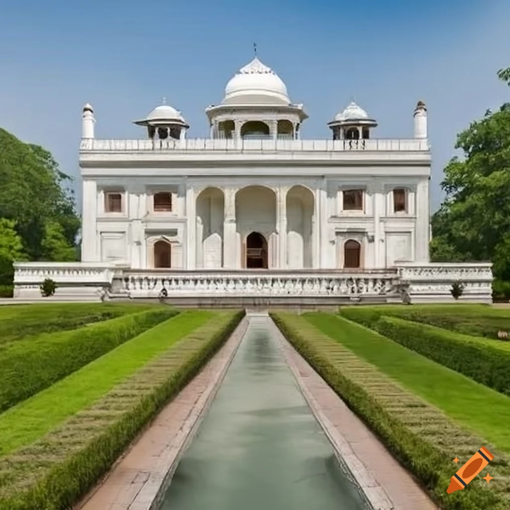 Full frontal elevation of mughal mahal white house whitemarsh lynnewood ...