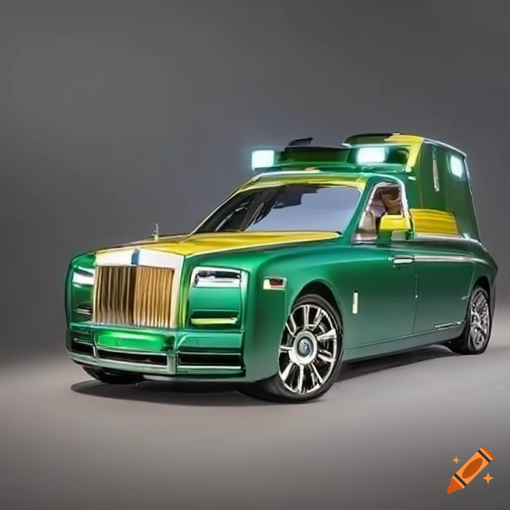 Yellow-green rolls royce phantom ambulance on Craiyon