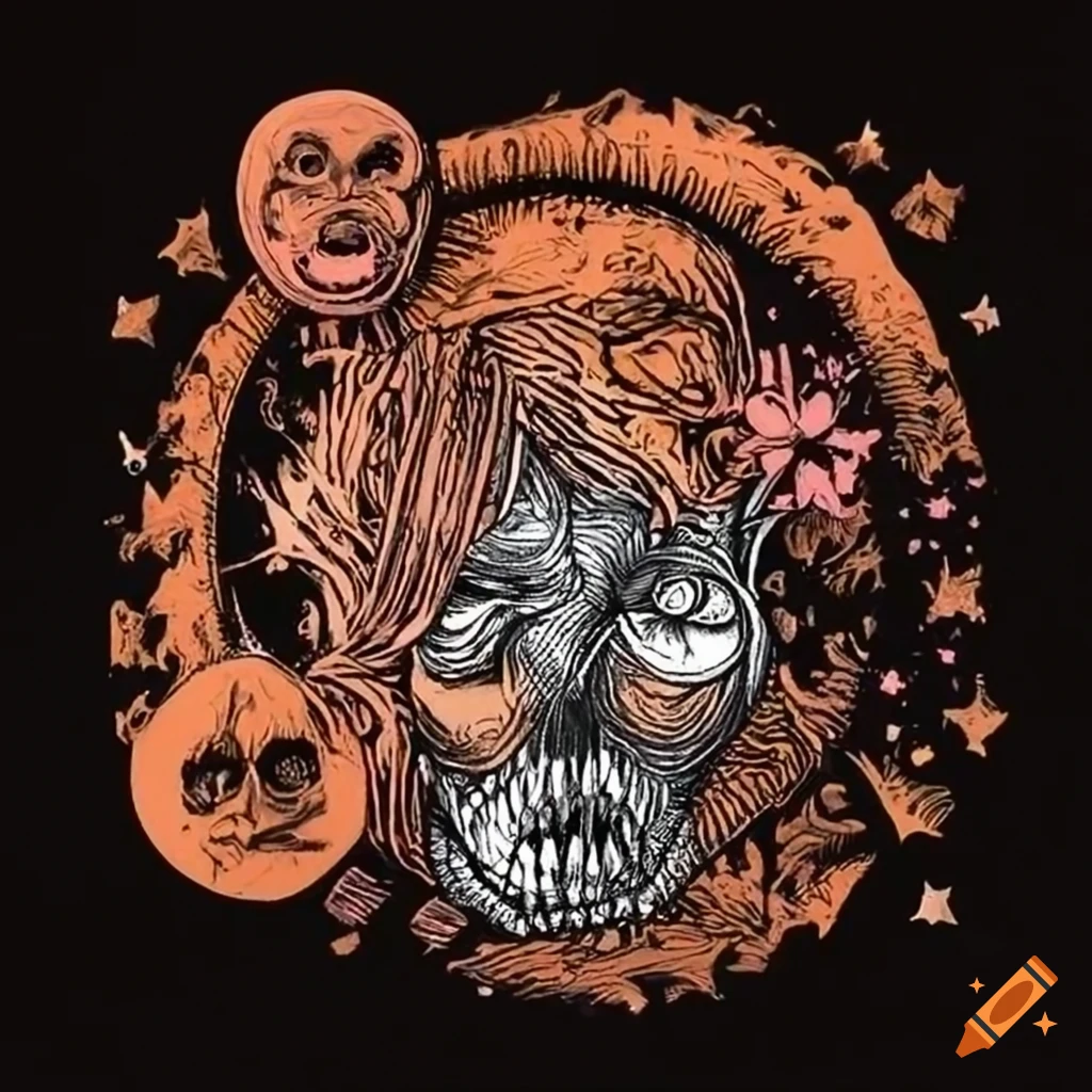 Celestial rock'n'roll artwork with stoner etching style on Craiyon