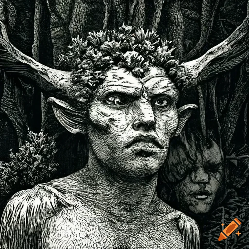 Close-up of an intricate engraving art piece