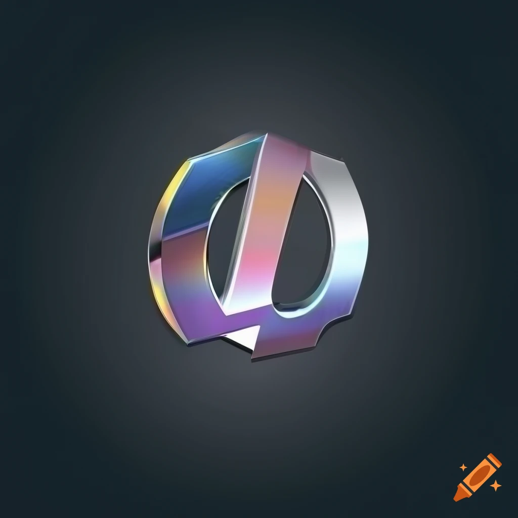 3D metallic logo design with prismatic surfaces on Craiyon
