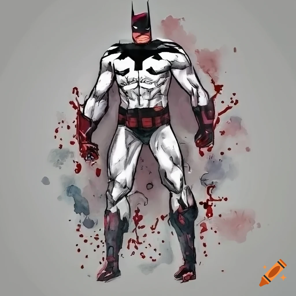 Artwork of a white Batman and Daredevil fusion on Craiyon