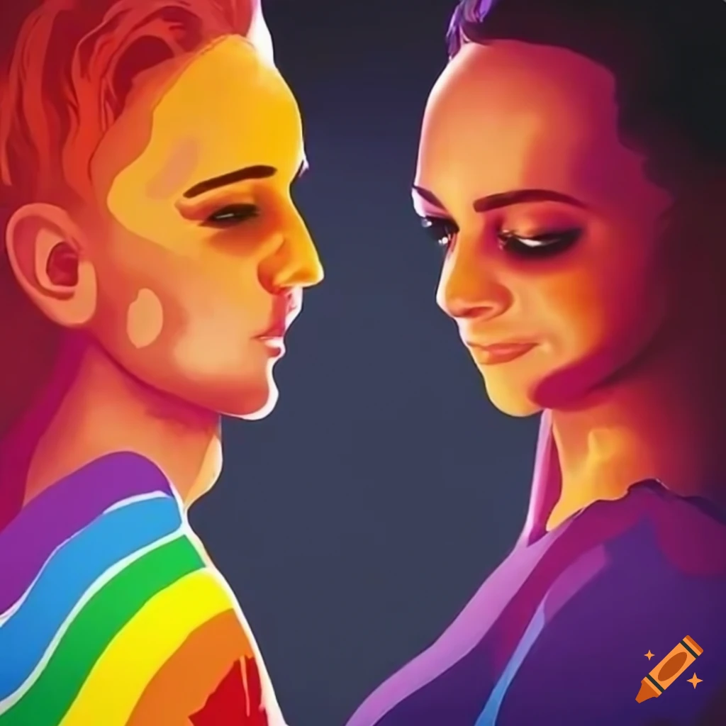 Portrait of a happy LGBTQ couple on Craiyon