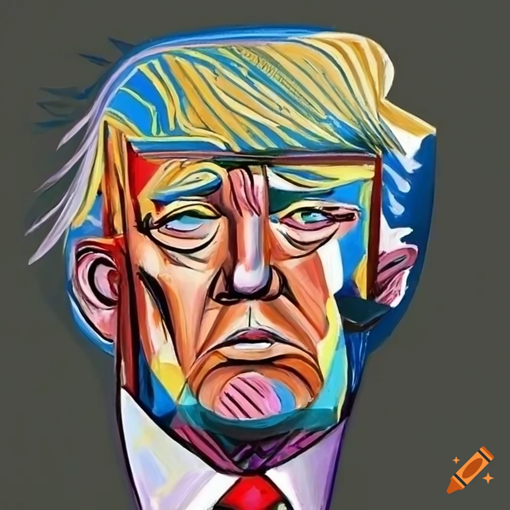 Cubism style portrait of Donald Trump on Craiyon