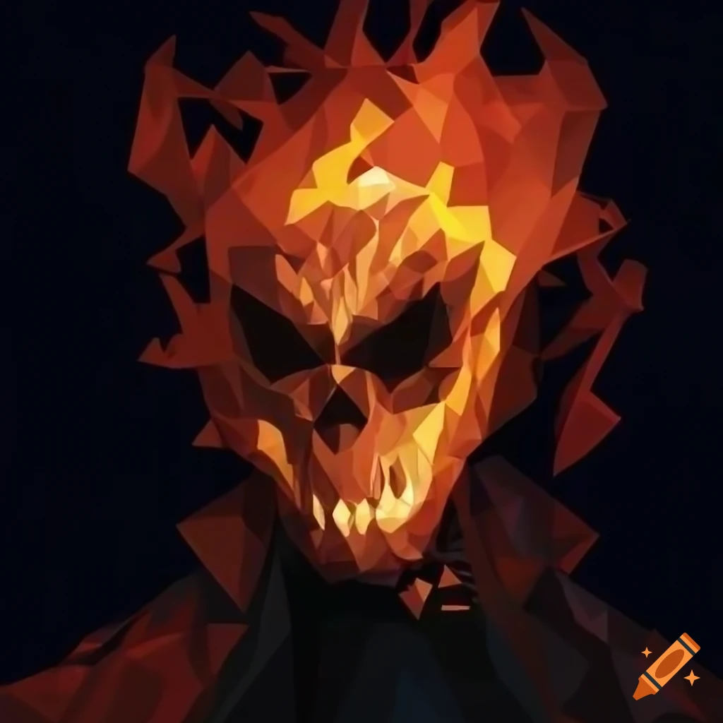 Polygon art of ghost rider character