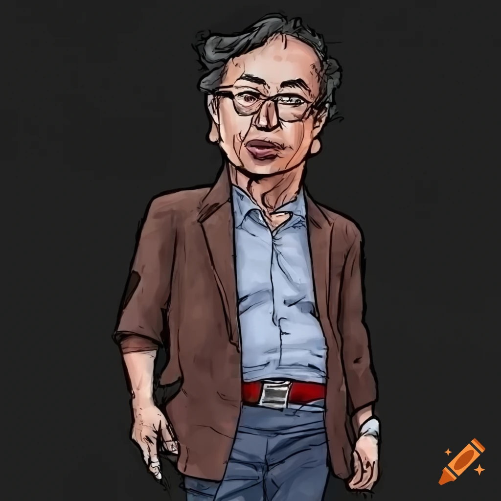 Cel-shaded comic illustration of gustavo petro urrego on Craiyon