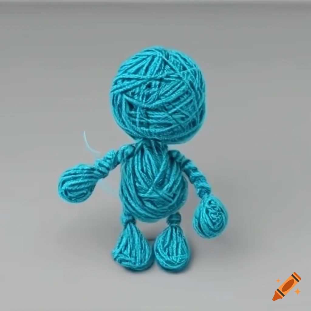 3d render of a cute yarn baby