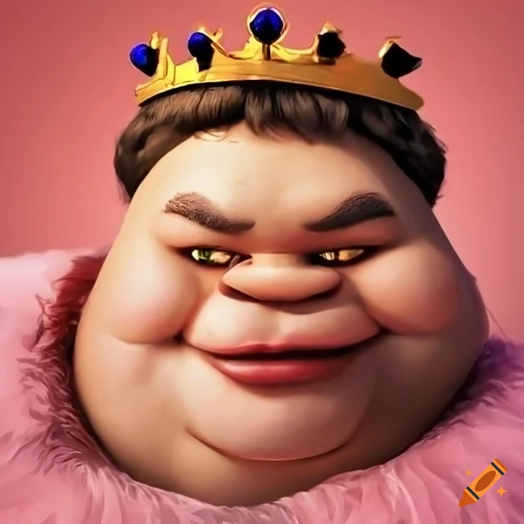 Cartoon illustration of a smiling fat king