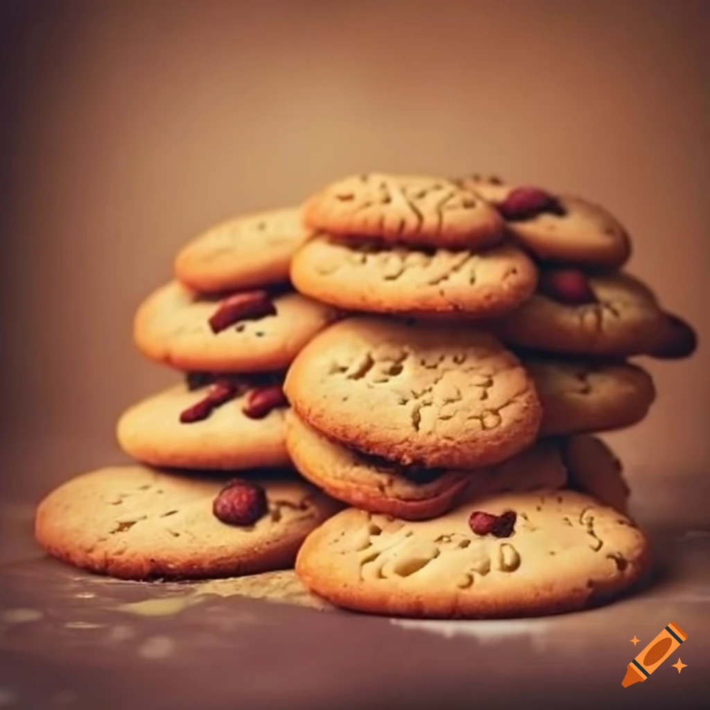 Funny image of cookies falling from the sky on Craiyon